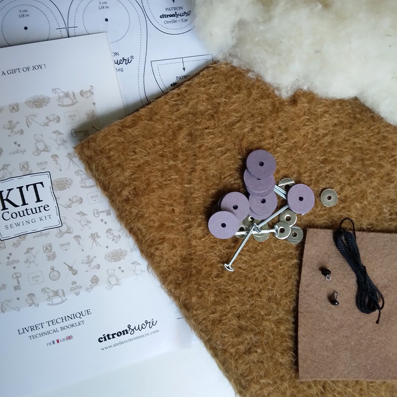 Kit Couture Arthur - Ourson de Collection - Mohair -24 cm